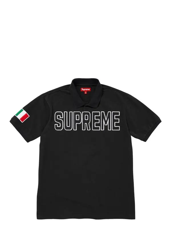 Supreme Twill Appliqué Polo - Black