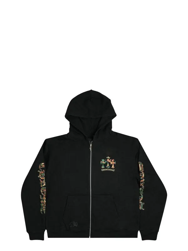 Chrome Hearts Horseshoe Zip Up Hoodie - Black