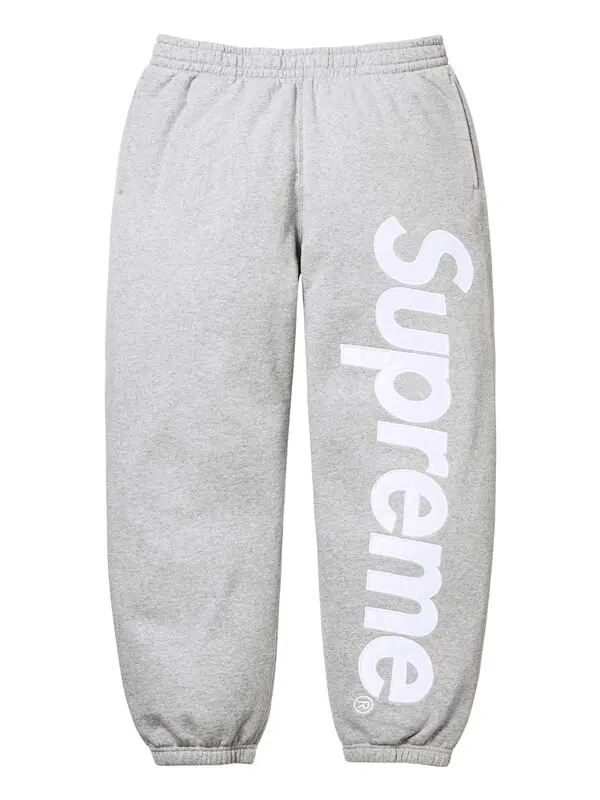 Supreme Satin Appliqué Sweatpant - Grey