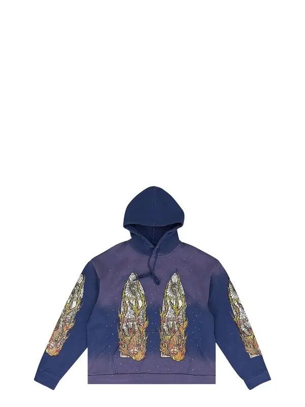 WHO DECIDES WAR Flame Glass Hoodie - Blue