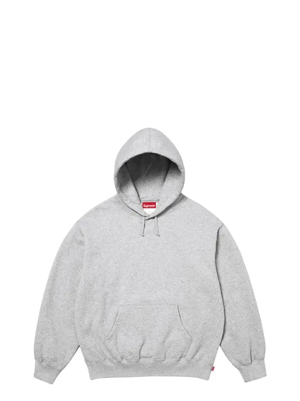 Supreme Satin Appliqué Hooded Sweatshirt - Grey