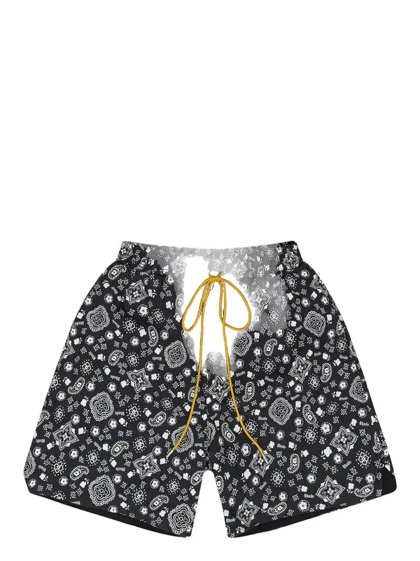Rhude Printed Bandana Shorts - Grey
