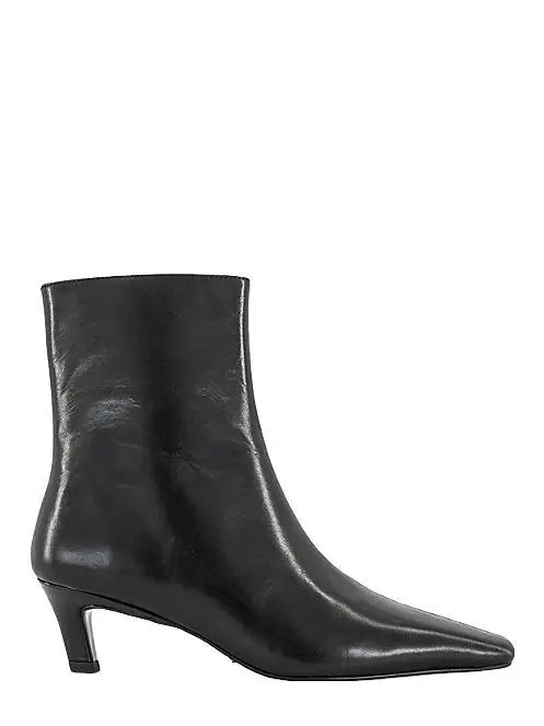 TONY BIANCO Estelle Leather Heeled Ankle Boots - Black Vintage