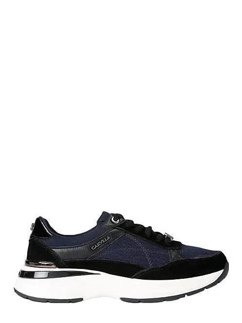 Carvela Presto Suede And Fabric Trainers - Navy