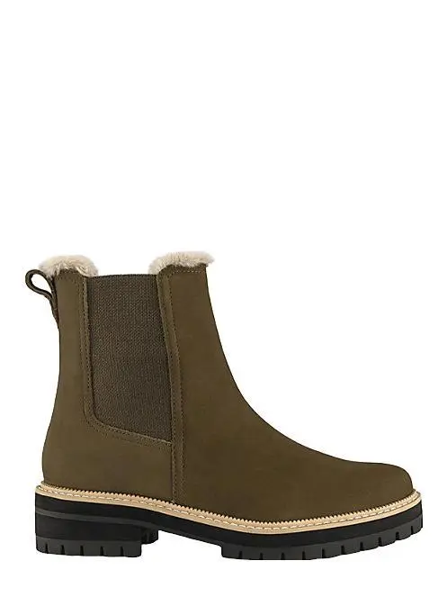 Toms Lined Suede Chelsea Boots - Olive