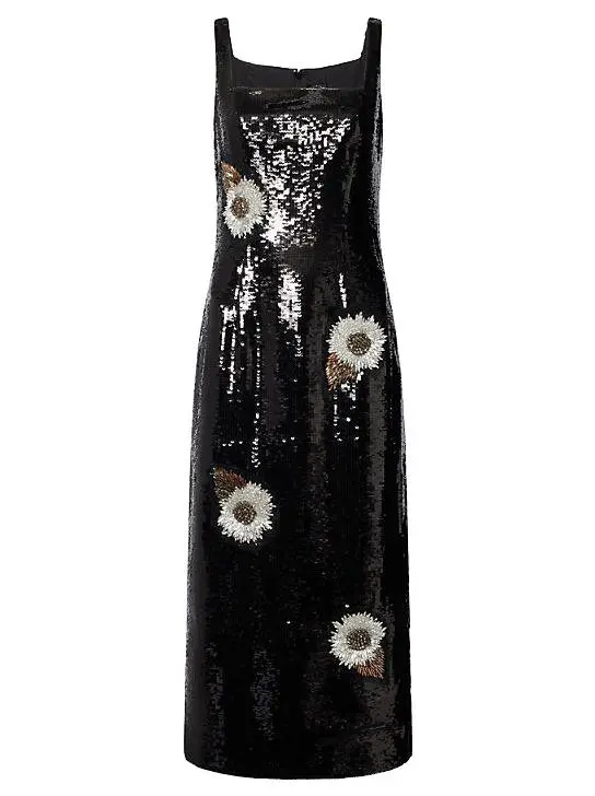 Huishan Zhang Marylin Sequin Woven Midi Dress - Black