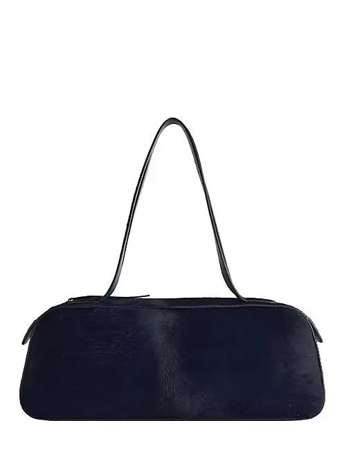 Khaite Simona Suede Shoulder Bag - Midnight Navy