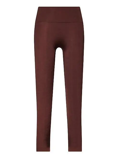 ADANOLA Gloss High-rise Gym Leggings - Chocolate Brown