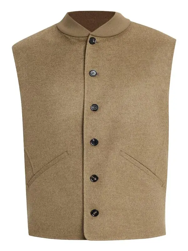 Loro Piana Rik Double-faced Cashmere Vest - Pine Perfume Melange