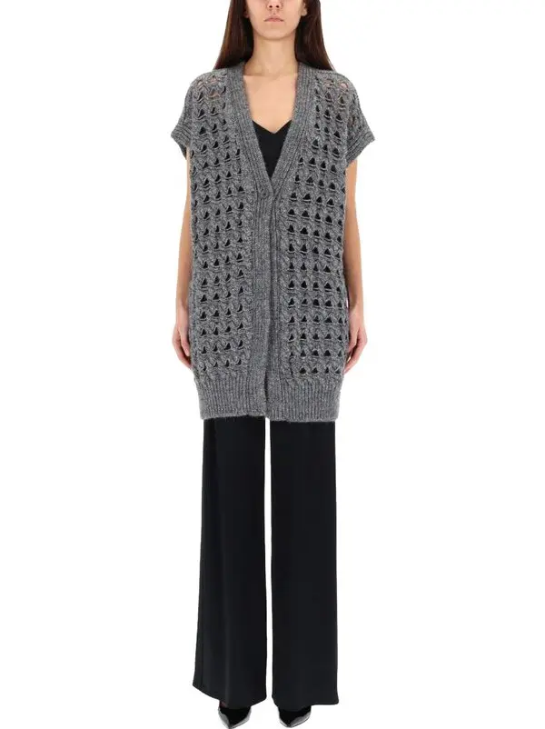 Herno Vest With Perforated Workmanship - Grey
