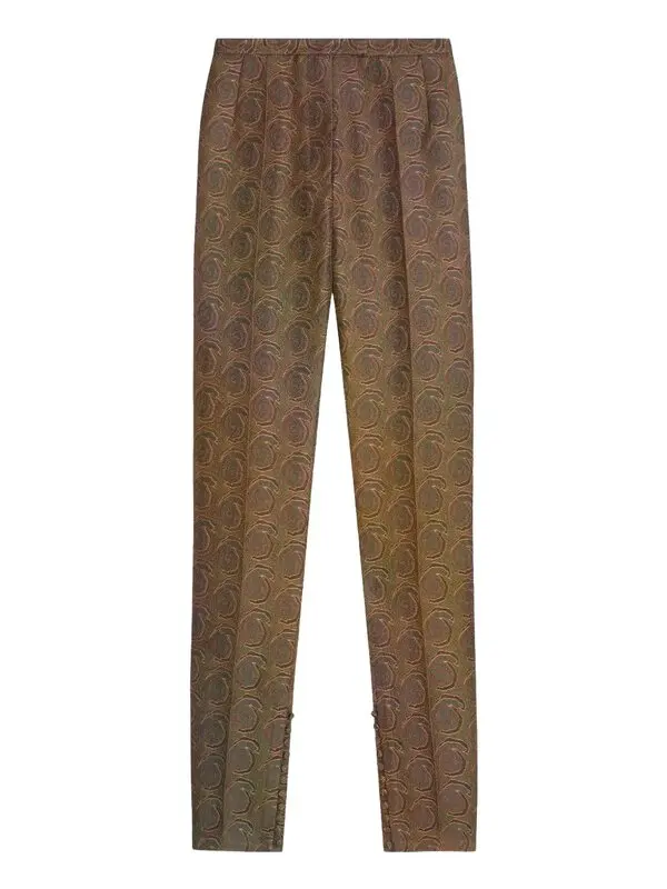Dries Van Noten Swirl Jacquard Trousers - Green