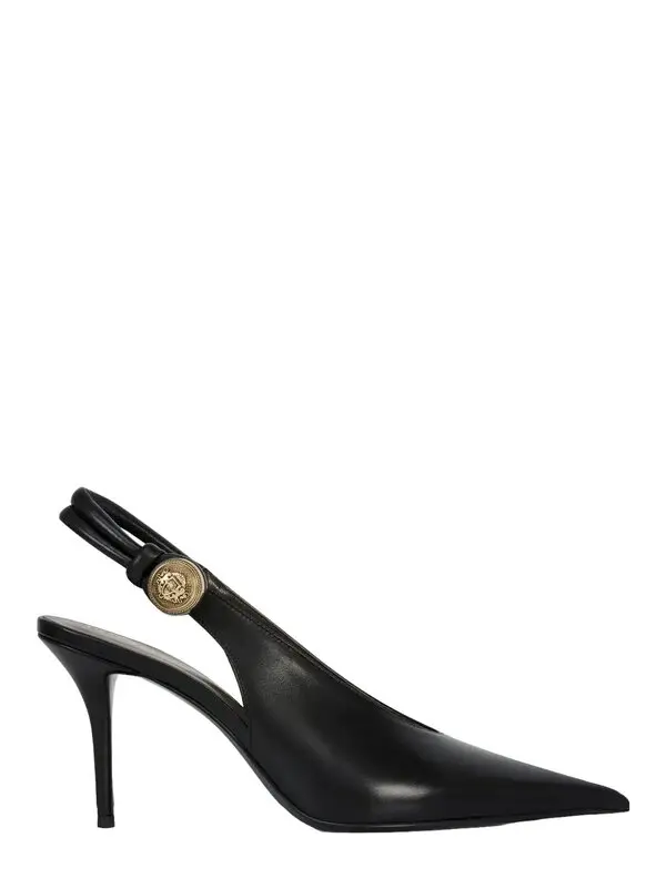 POTAMY 100mm Leather Heeled Pumps - Black