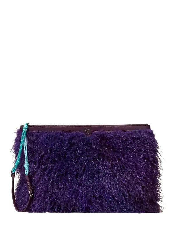 TWINSET Faux-fur Clutch Bag - Purple