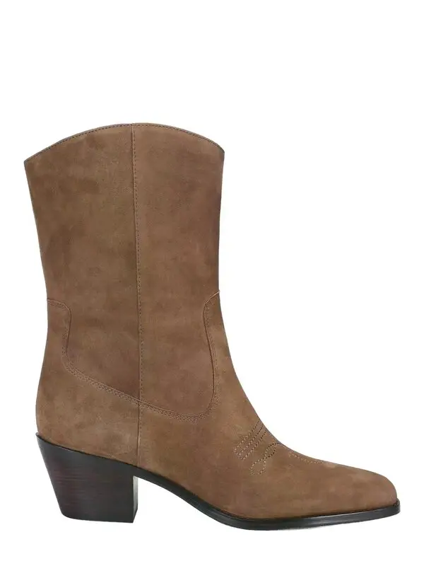 POTAMY Suede Cowboy Boots - Brown