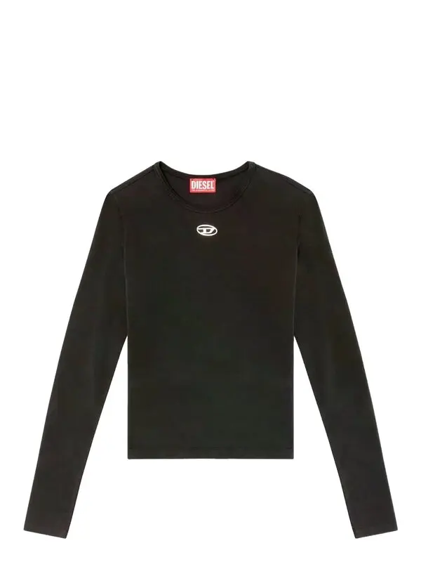 DIESEL® Logo-detail Long-sleeve T-shirt - Black