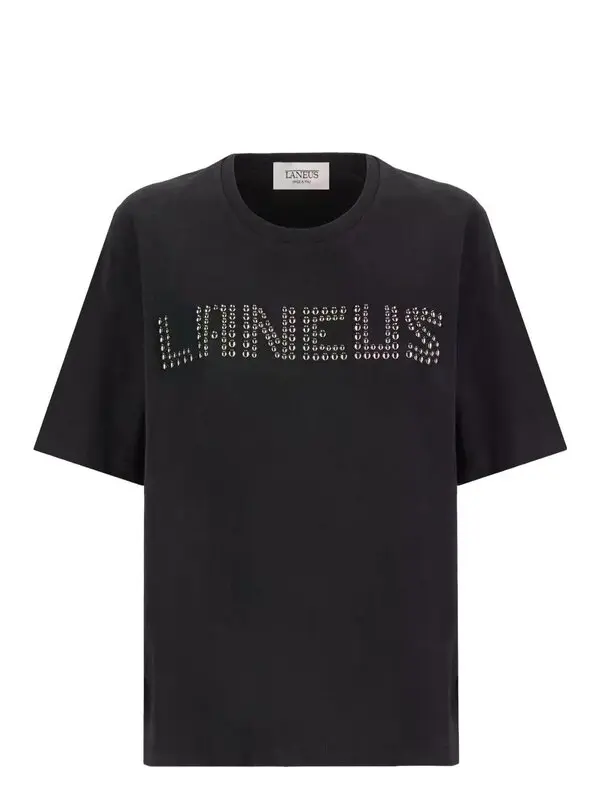 LANEUS Studded Jersey T-shirt - Black