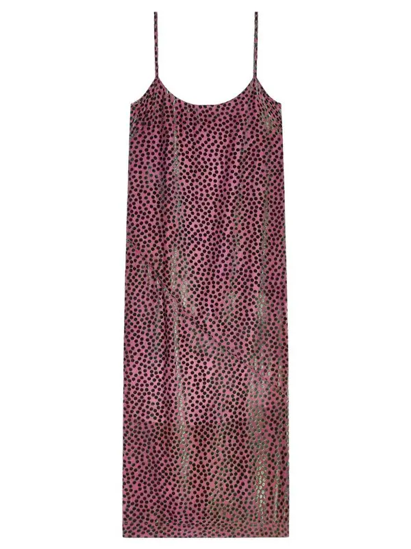 Dries Van Noten Polka-dot Midi Dress - Pink