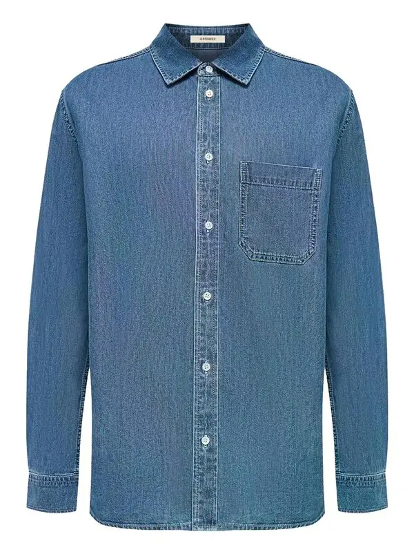 12 STOREEZ Denim Shirt - Blue