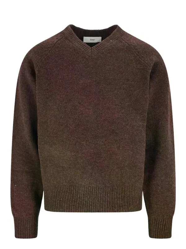 DUNST V-neck Wool Pullover - Brown