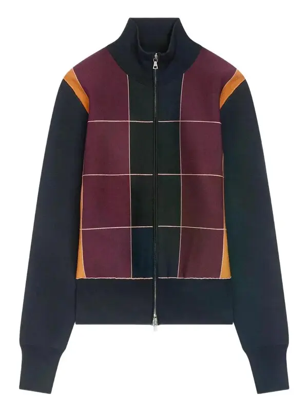 Dries Van Noten Zipped Checked Jacket - Blue