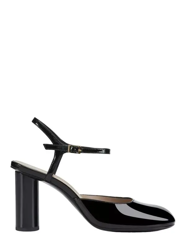 POTAMY 85mm Leather Heeled Pumps - Black