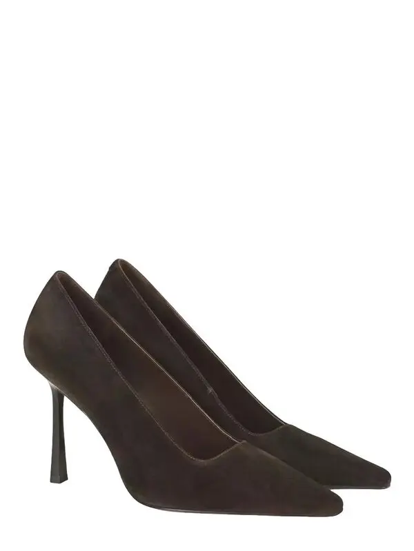 POTAMY 100mm Suede Heeled Pumps - Brown
