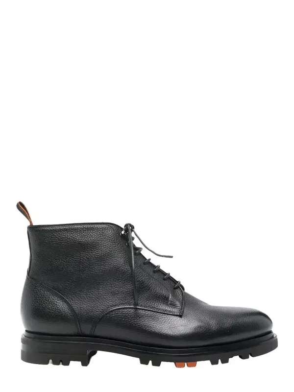 Santoni Logan Lace-up Boots - N01 Black