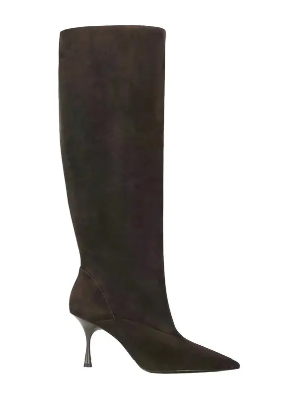 POTAMY Suede Knee-high Stiletto Boots - Brown