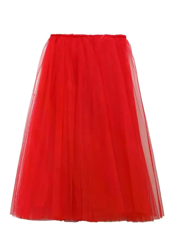 Comme Des Garçons Pleated Midi Skirt - Red