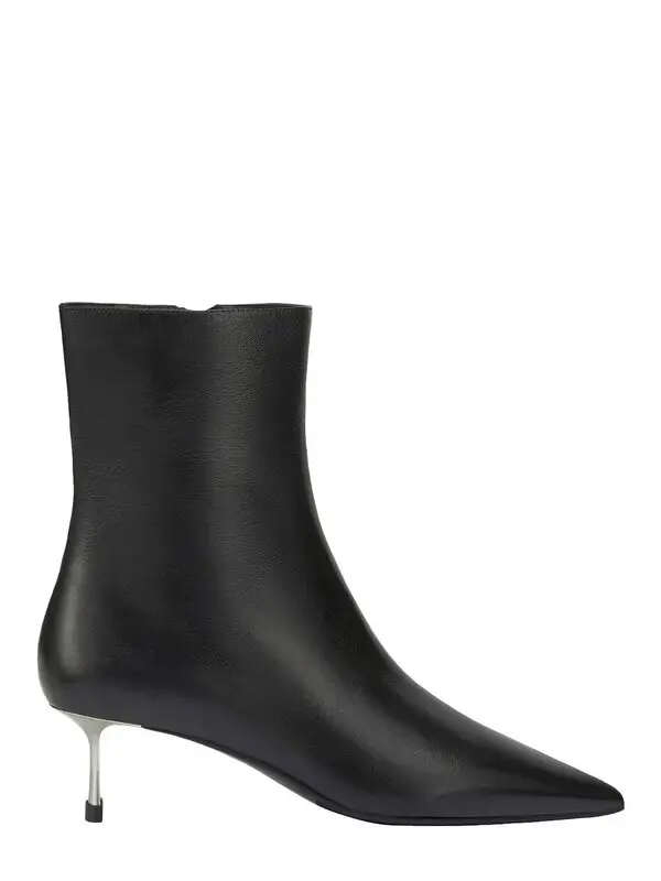 POTAMY Leather Ankle Boots - Black