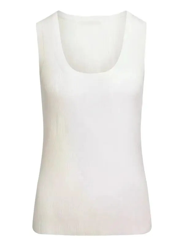 12 STOREEZ Ribbed Tank Top - White