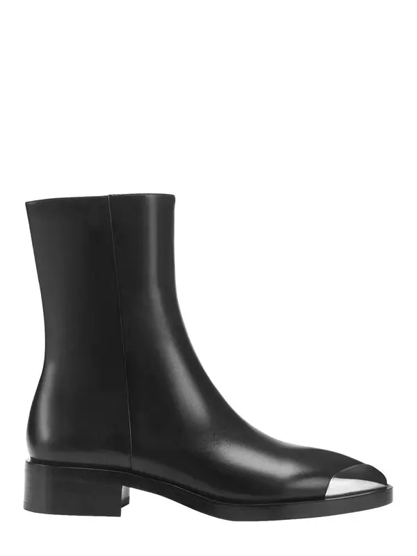POTAMY Leather Ankle Boots - Black