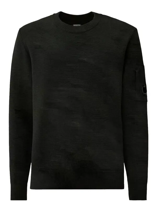 C.P. COMPANY Lens-detail Knitted Sweater - Black