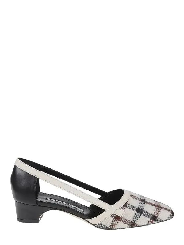 Manolo Blahnik Check-patterned Mid-heel Pumps - White