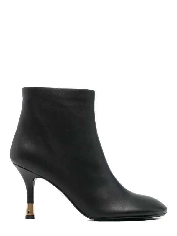 Lola Cruz Leather Ankle Boots - Black