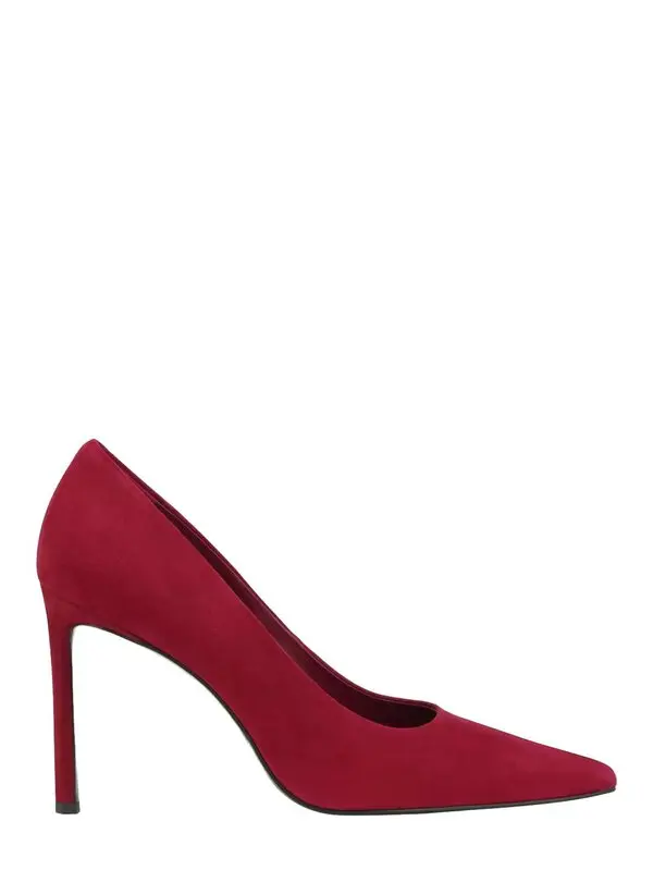POTAMY 100mm Suede Heeled Pumps - Red