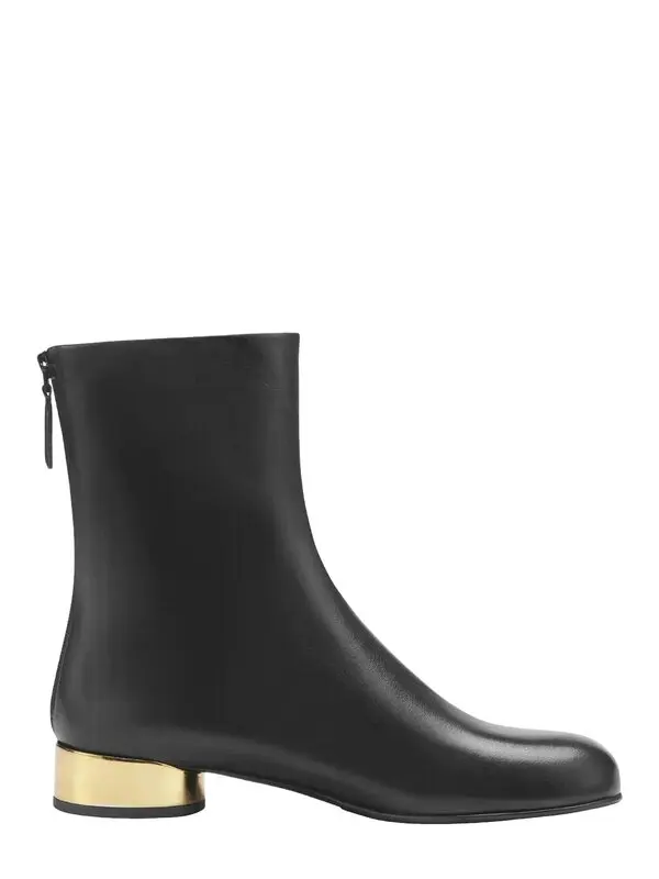 POTAMY Leather Ankle Boots - Black