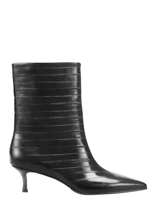 POTAMY Leather Ankle Boots - Black
