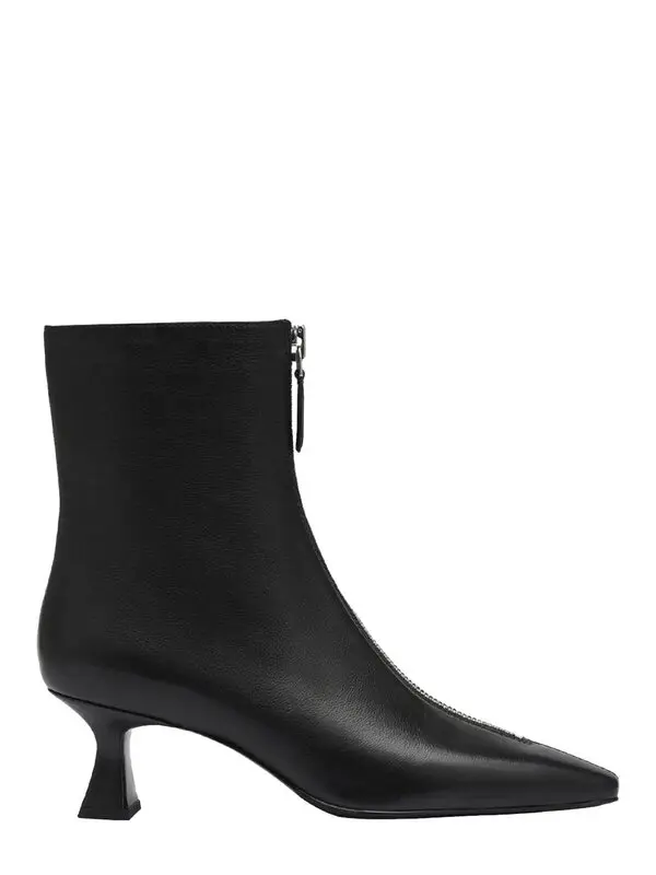 POTAMY Leather Heeled Ankle Boots - Black