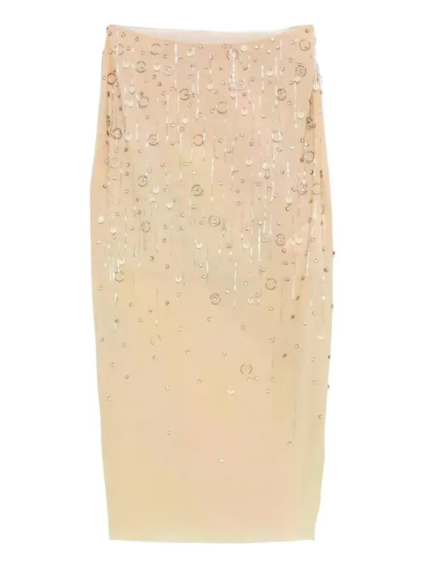 Patrizia Pepe Embellished Midi Skirt - Neutrals