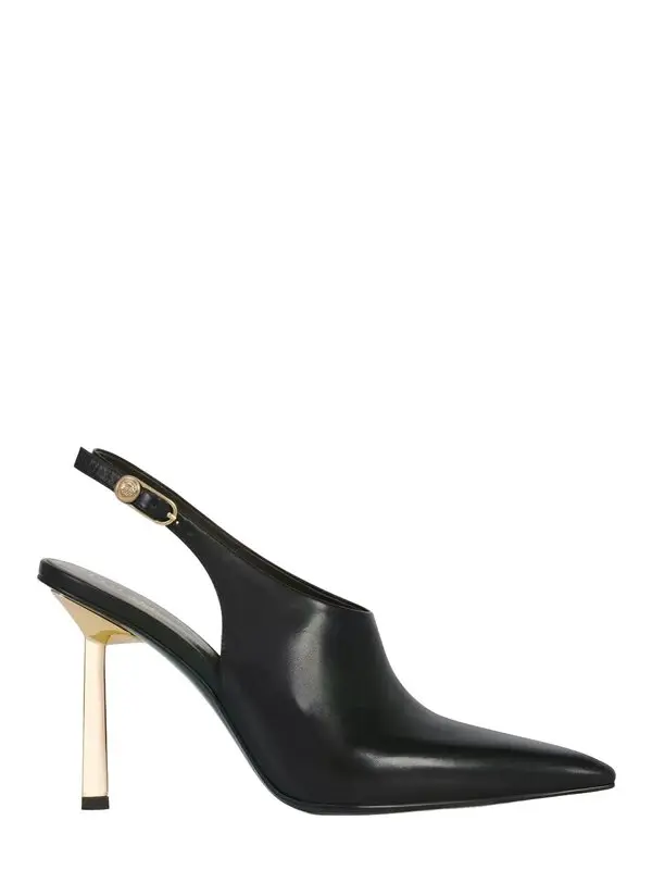 POTAMY 50mm Leather Heeled Pumps - Black