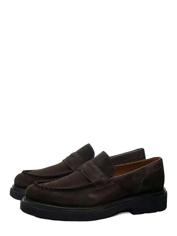 POCHE PARIS Suede Loafers - Brown