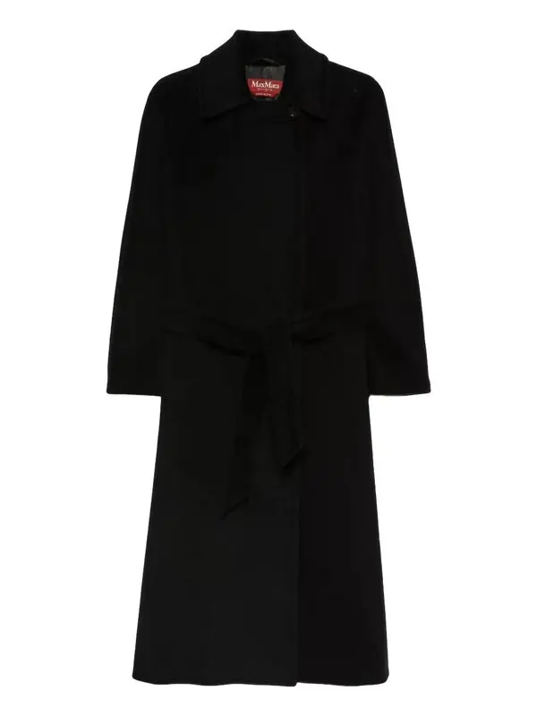 Max Mara Belted Drop-shoulder Coat - Black