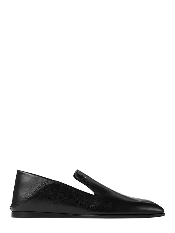 JIMMY CHOO Eliot Slipper Vintage Leather Slippers - Black
