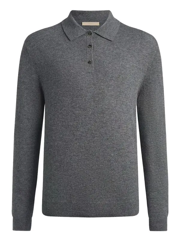 12 STOREEZ Buttoned Polo Top - Grey