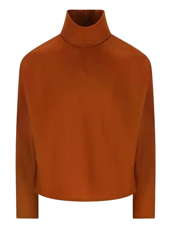 Saint Laurent Turtleneck Zip T-shirt - Brown