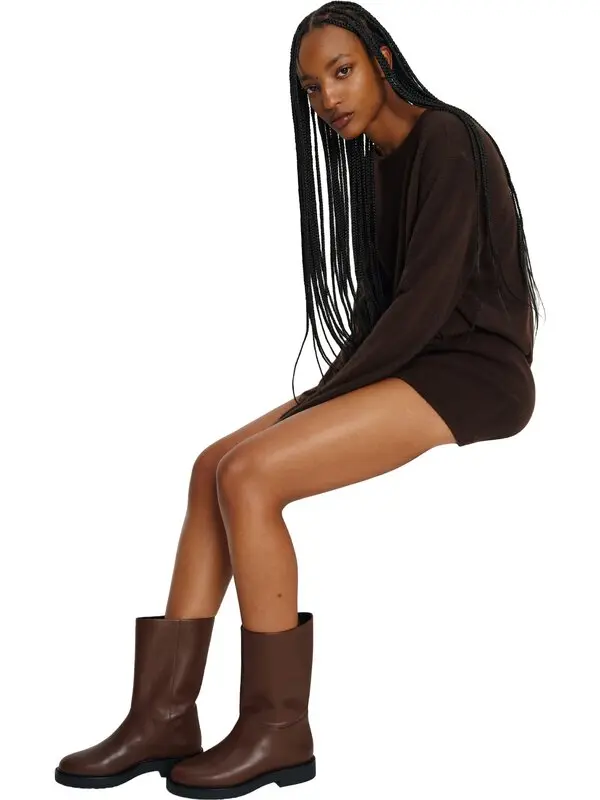REFORMATION Dorinda Mid Shaft Boots - Brown