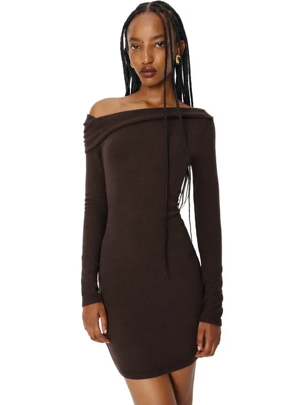 REFORMATION Elio Knit Mini Dress - Brown
