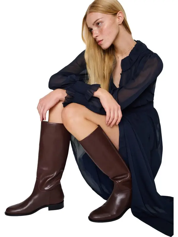 REFORMATION Velvet Hour Knee Boot - Brown