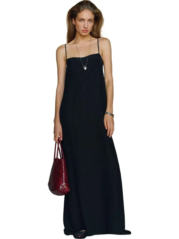 REFORMATION Glenna Silk Maxi Dress - Black
